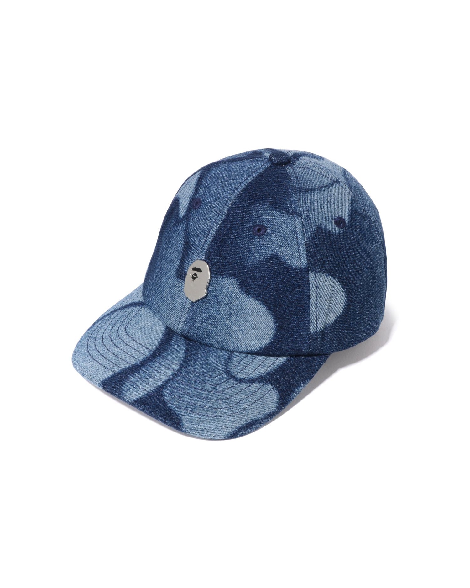 A BATHING APE® Rainbow Jacquard Metal Ape Head One Point Logo Pin Cap ...