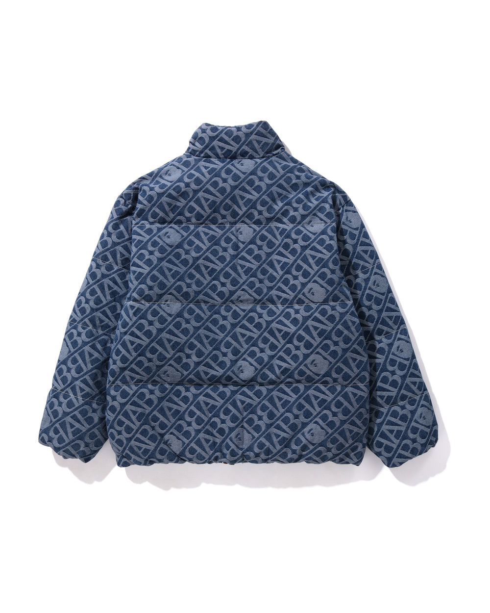 A BATHING APE® Denim Monogram Puffer Down Jacket | Bape official ...