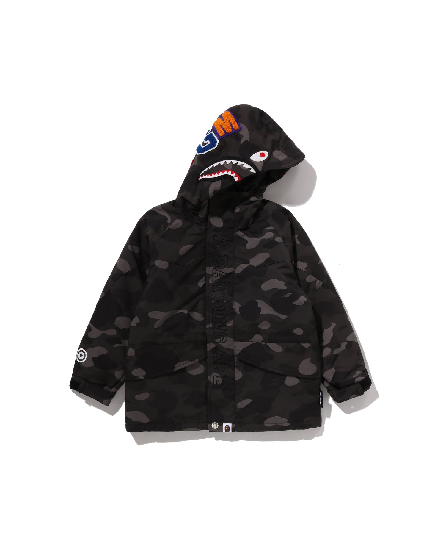A BATHING APE® Kids Color Camo Shark Snowboard Jacket | Bape official ...