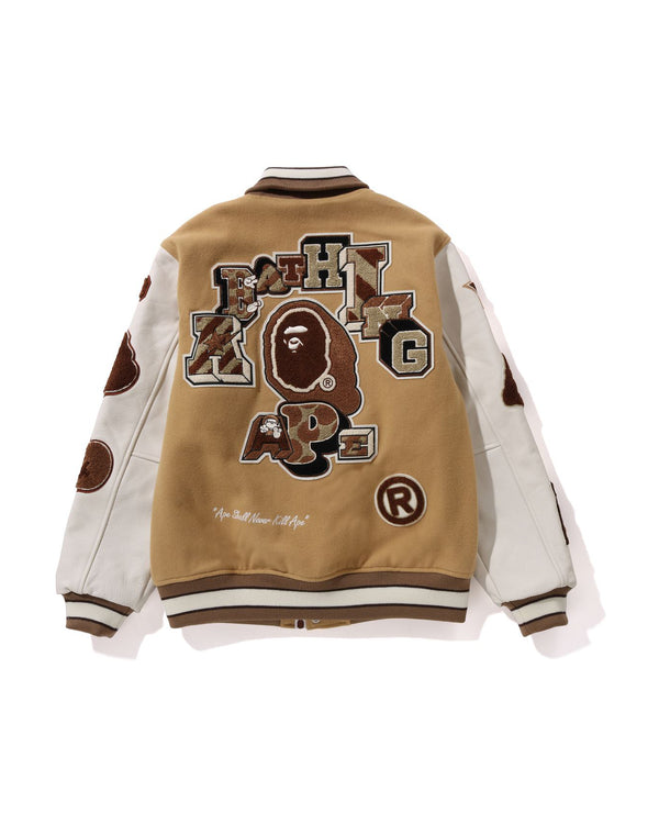 A BATHING APE® BAPE Multi Motif Varsity Jacket | Bape official website ...