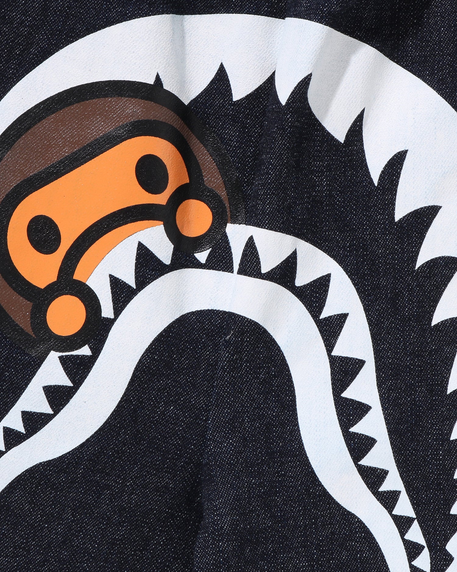 A BATHING APE® Kids Milo Shark Jogger 10 Oz Denim Pants | Bape official ...