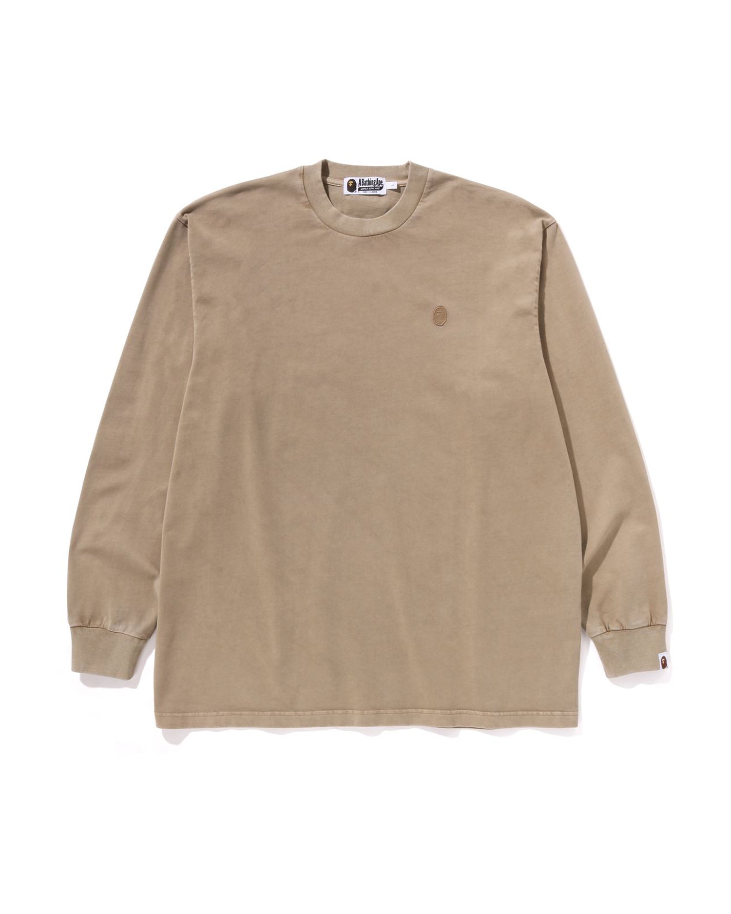 A BATHING APE® Ape Head One Point Garment Dyed L/S Tee | Bape official ...