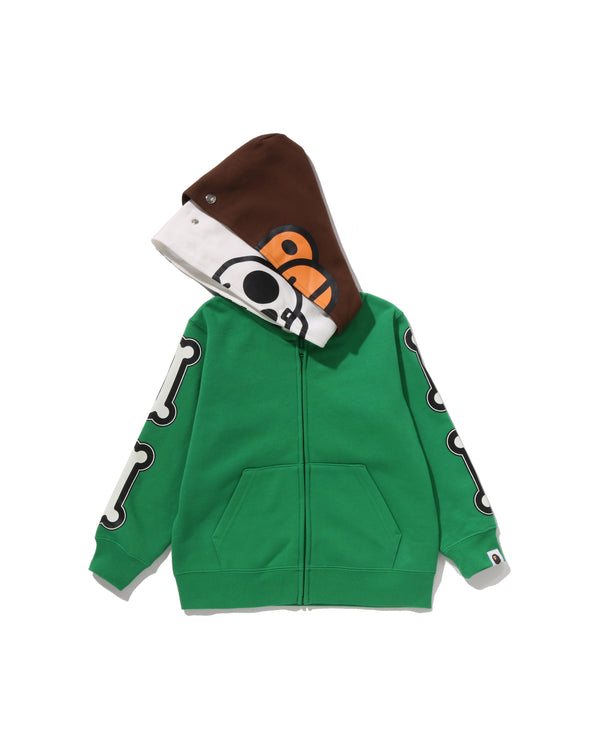 A BATHING APE® Kids Baby Milo Skull Zip Double Hoodie | Bape official ...