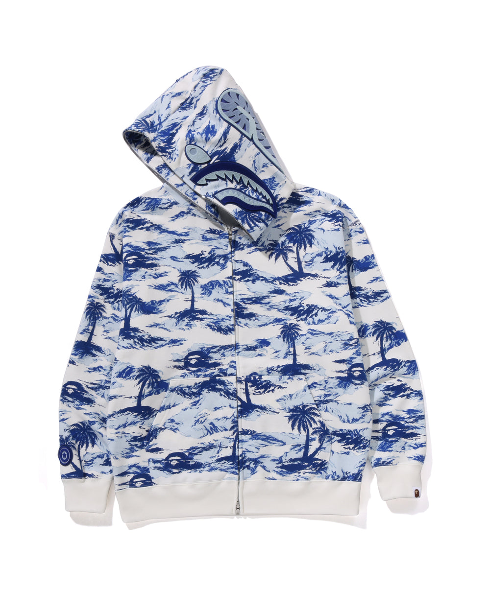 A BATHING APE® Palm Tree Camo Relaxed Fit Shark Full Zip Hoodie | Bape ...