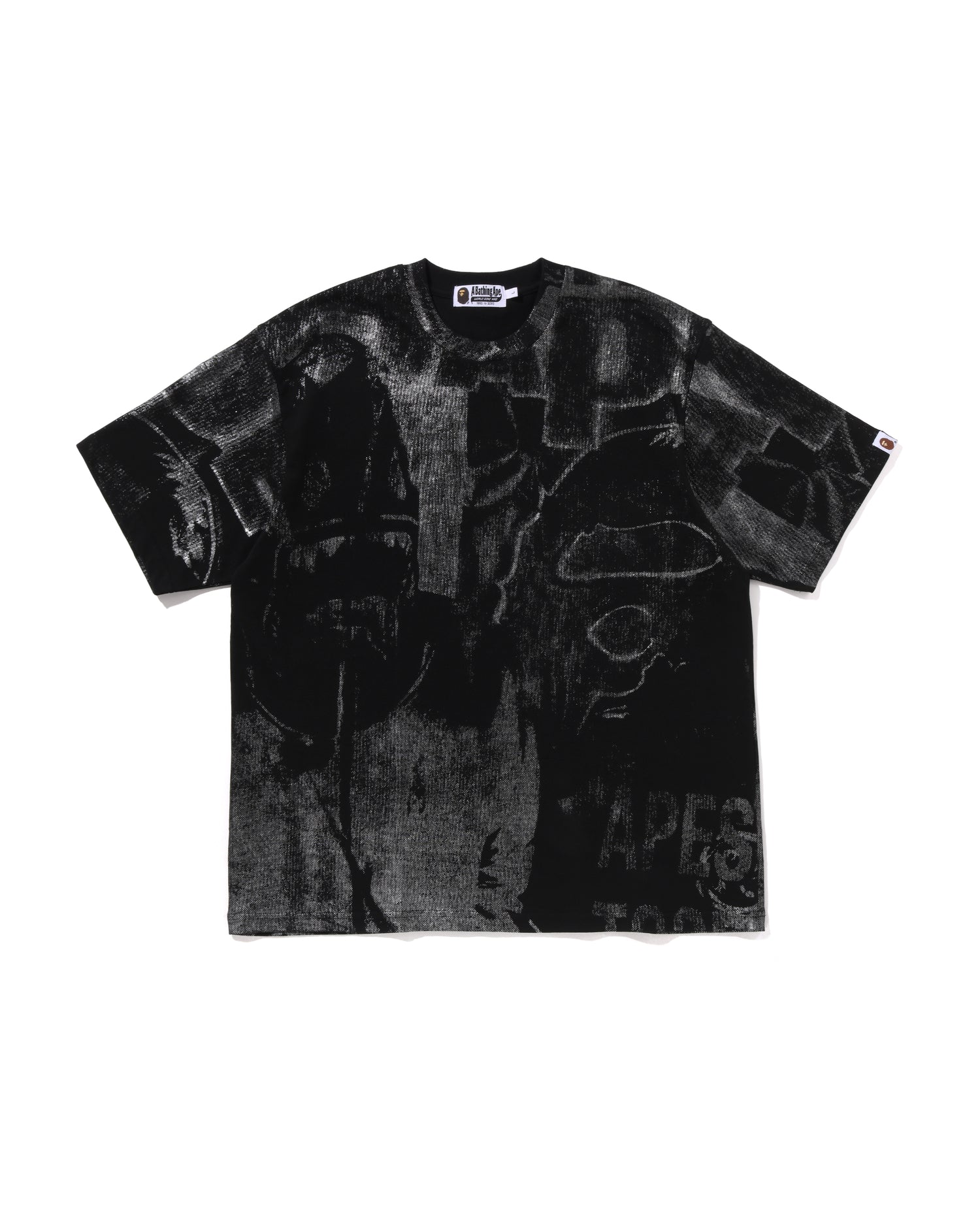 A BATHING APE® Metallic Coated Overall Print Relaxed Fit Tee | Bape ...