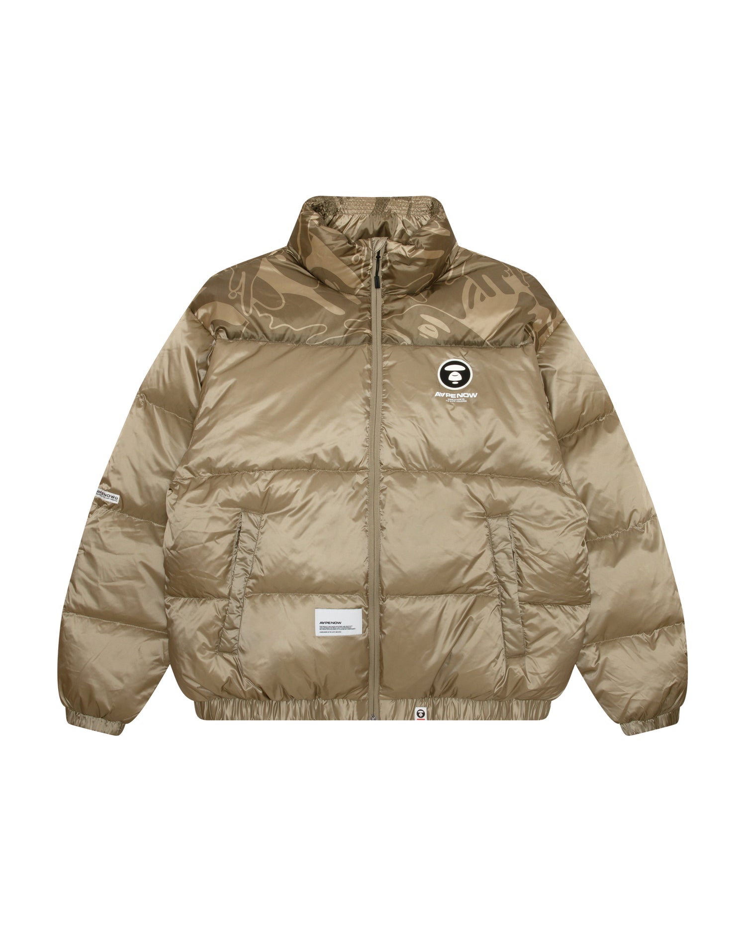 AAPE AAPENOW moonface logo zip-up down jacket | Bape AAPE AAPENOW moonface logo zip-up down jacket | Bape